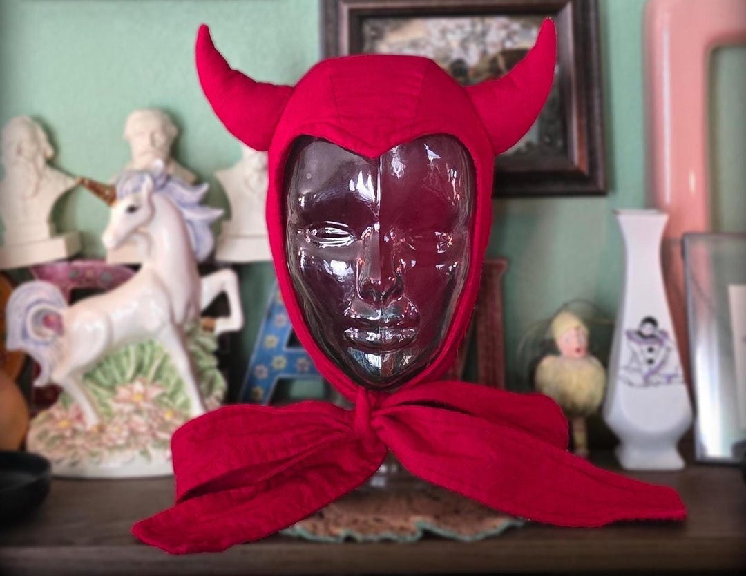 Classic Red Devil Bonnet (MADE TO ORDER. Read Description) - Etsy