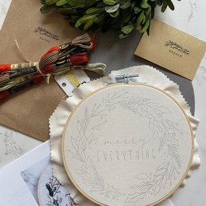 Merry Everything Embroidery Kit | DIY Embroidery Kit - Etsy
