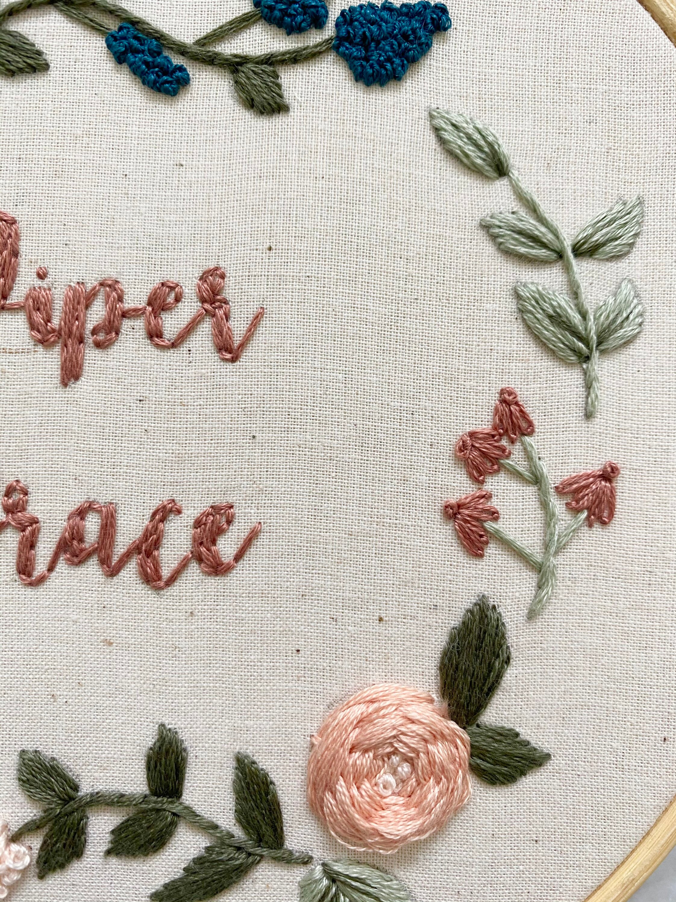 Floral Custom Name Embroidery Hoop Personalized Embroidery - Etsy