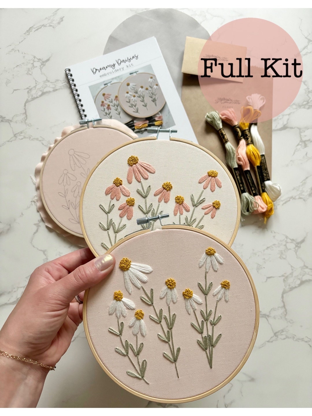 Dreamy Daisies Embroidery Kit - FULL KIT - Etsy