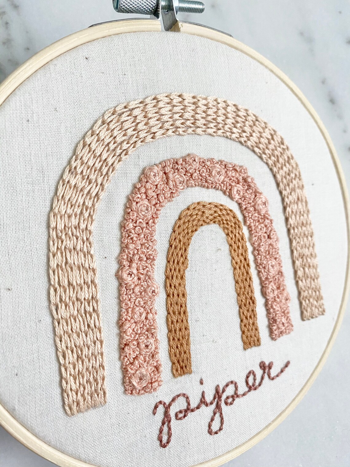 Rainbow Custom Name Embroidery Pattern | Etsy