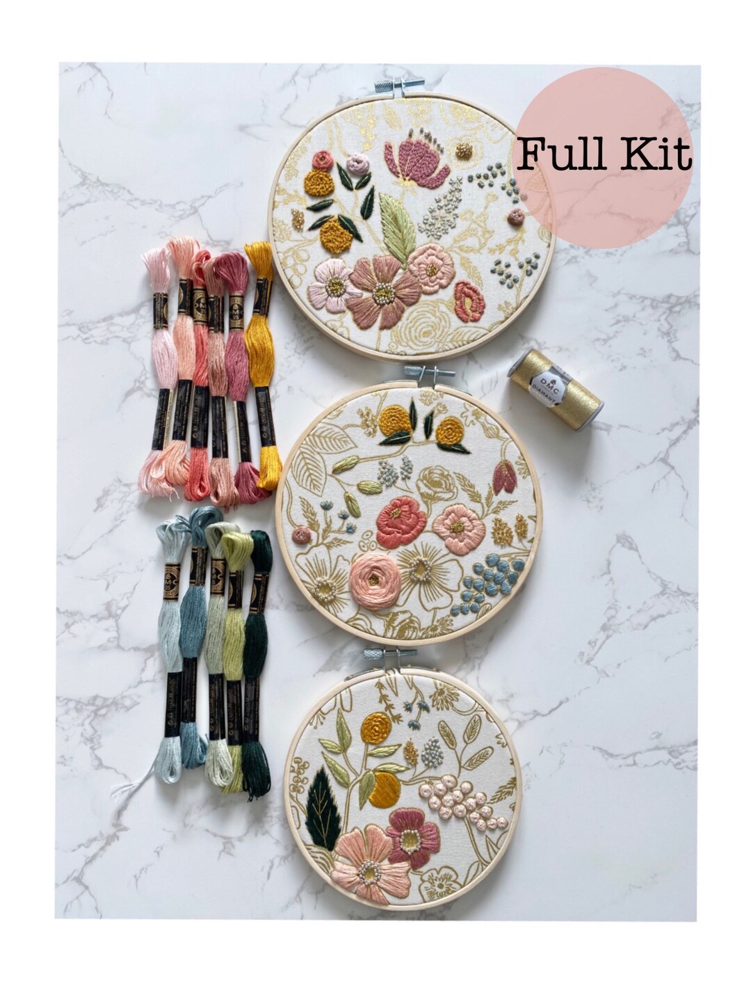 Golden Blooms Embroidery Kit Rifle Paper Co Colette Fabric - Etsy