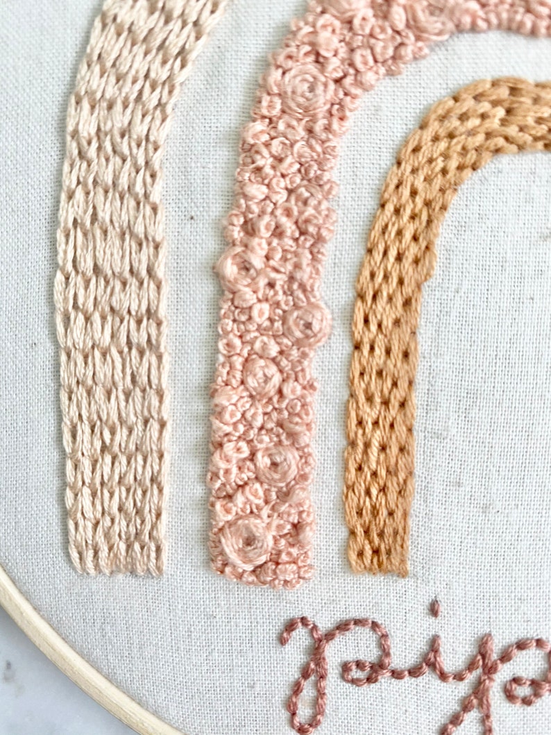 Rainbow Custom Name Embroidery Pattern | Etsy