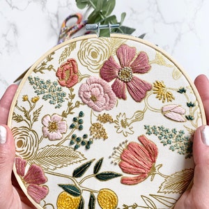 Golden Blooms Embroidery Kit Rifle Paper Co Colette Fabric - Etsy