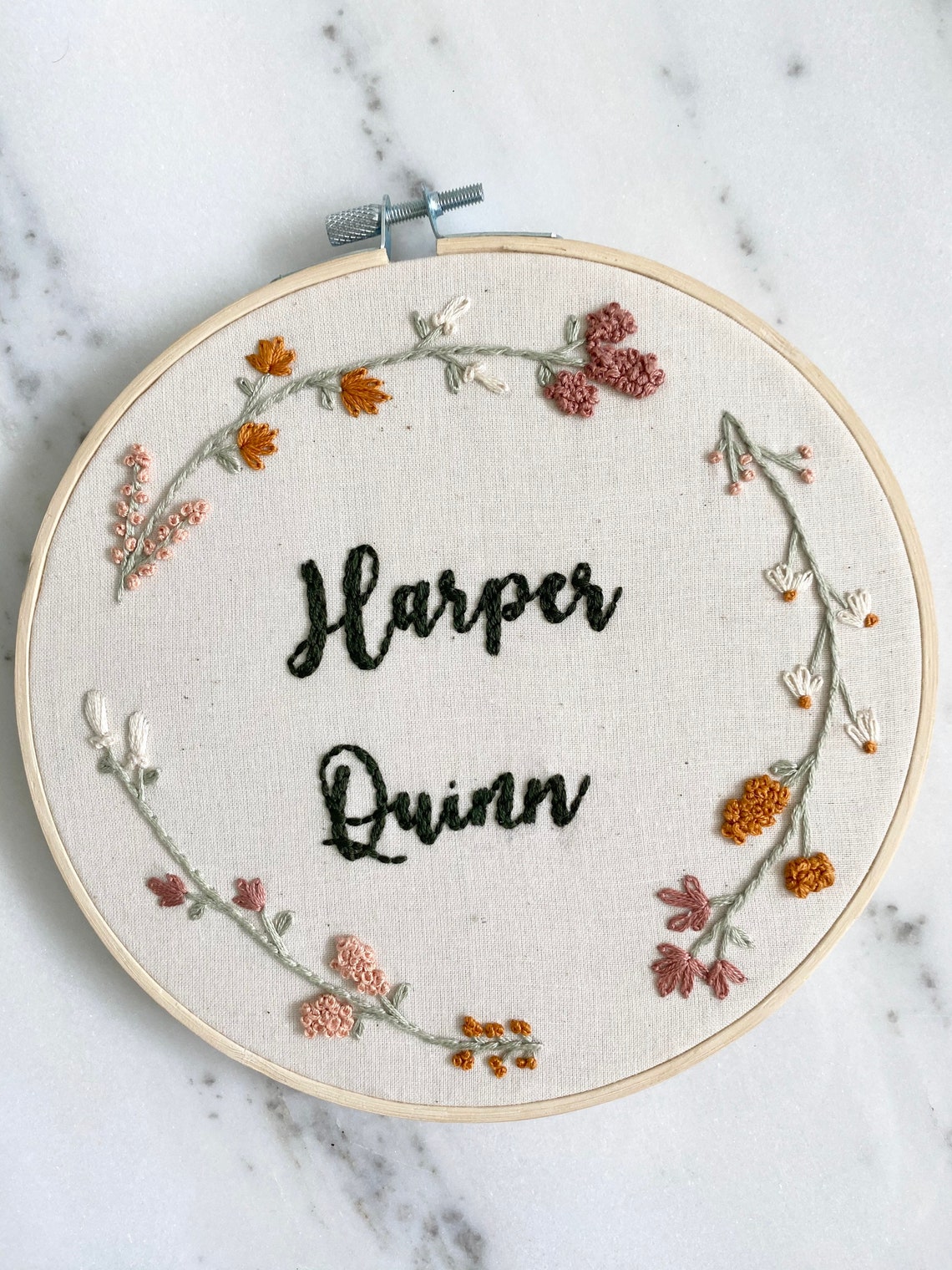 Custom Name Embroidery Hoop Custom Baby Name Embroidery | Etsy