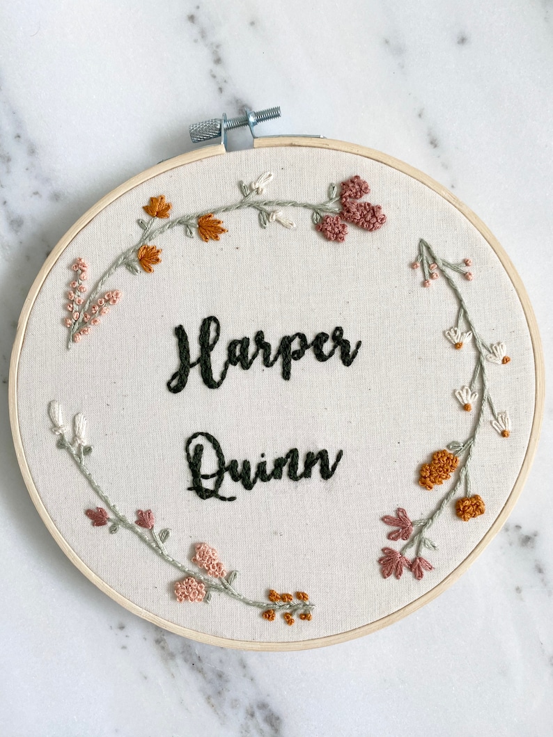 Custom Name Embroidery Hoop Custom Baby Name Embroidery - Etsy