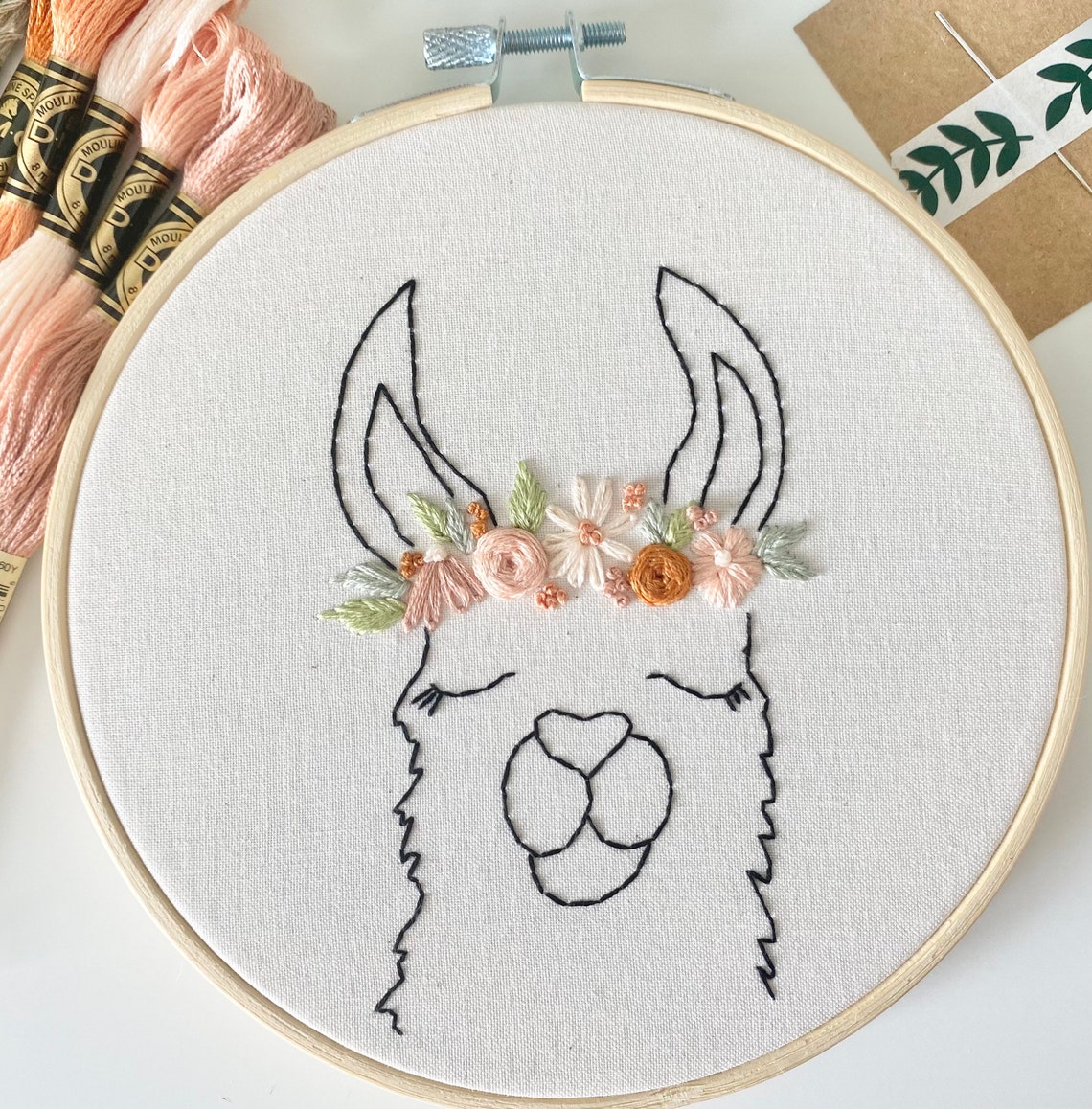 Spring Llama Embroidery Pattern PDF - Etsy