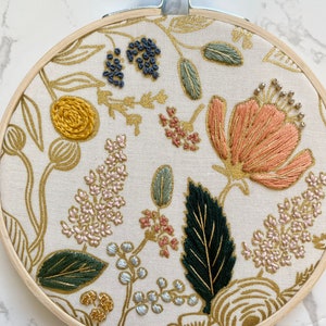 Golden Blooms Embroidery Kit Rifle Paper Co Colette Fabric - Etsy