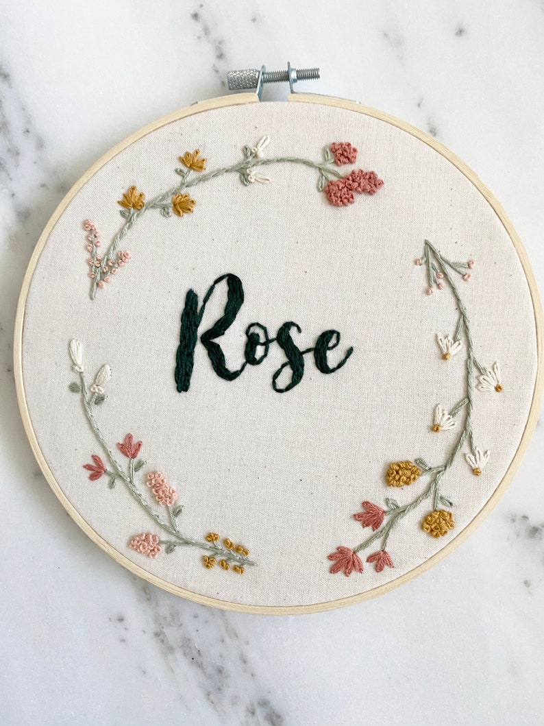 Custom Name Embroidery Hoop Custom Baby Name Embroidery - Etsy