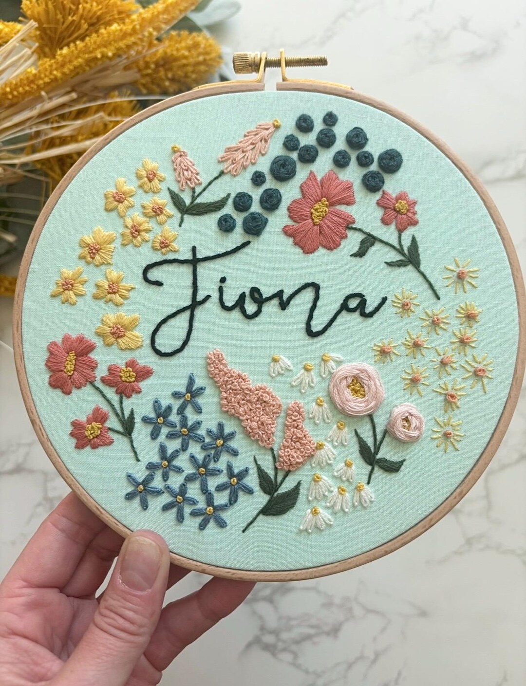 Custom Name Embroidery Hoop | Custom Baby Name Embroidery | Baby Name ...