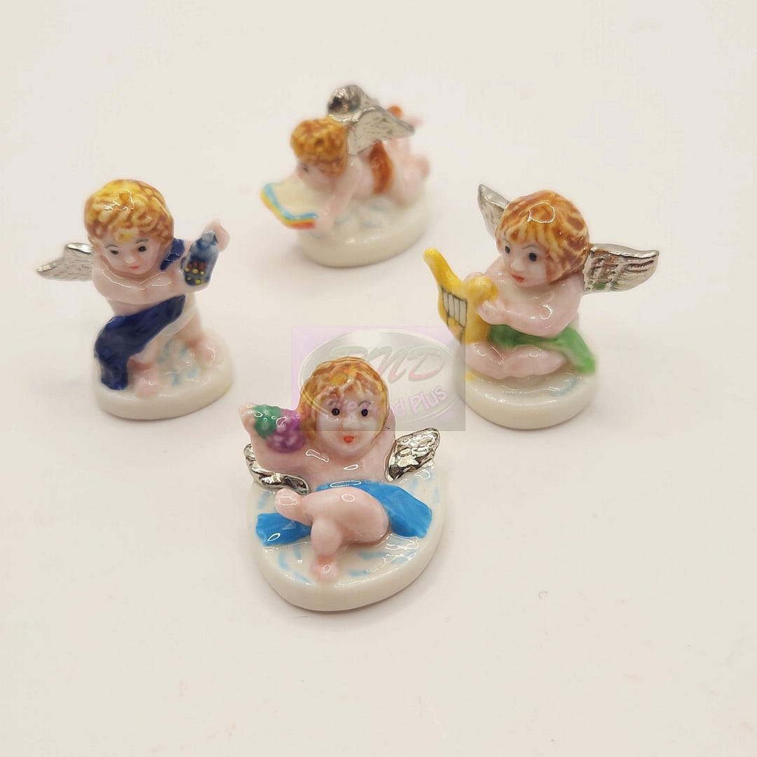 Miniature Porceain Baby Angels, Set of 4, Display, Gel Candle Embeds - Etsy