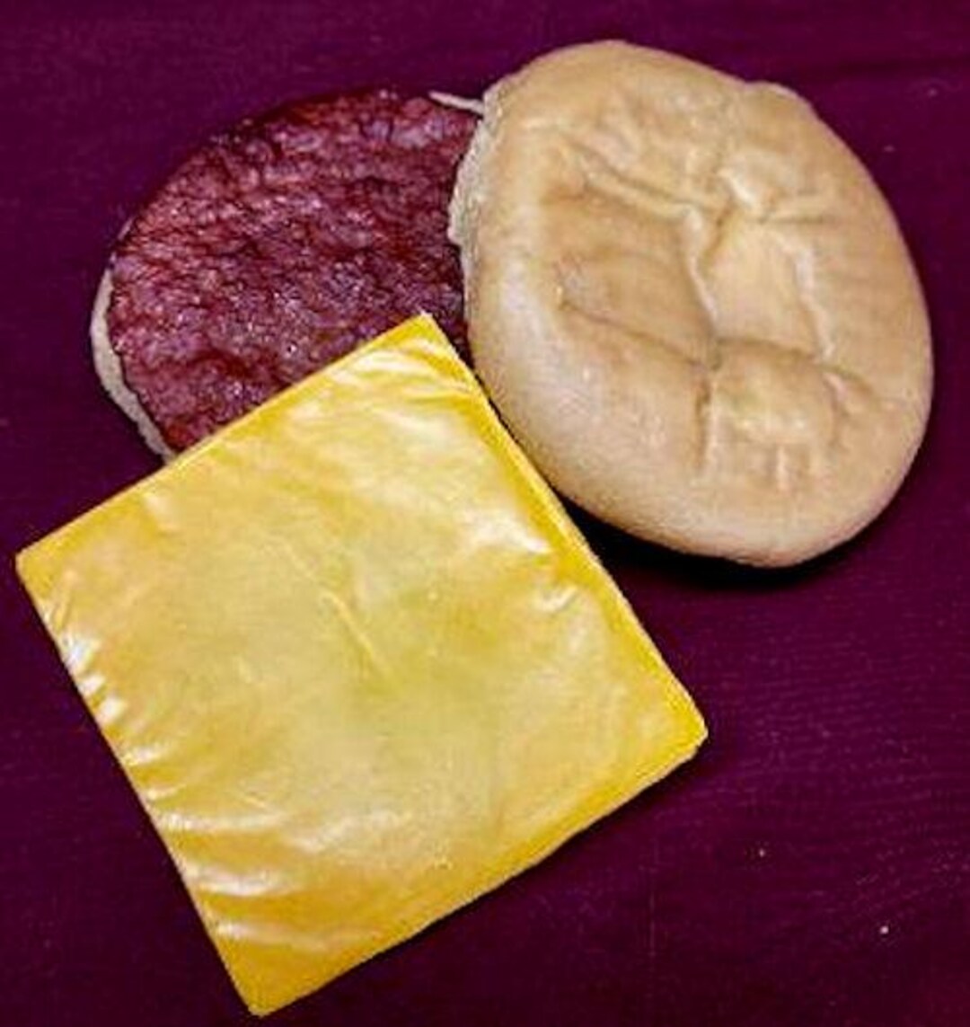 Wax Cheese Burger, Fake Wax Food, Food Prop, Decor, Life Size Cheese ...