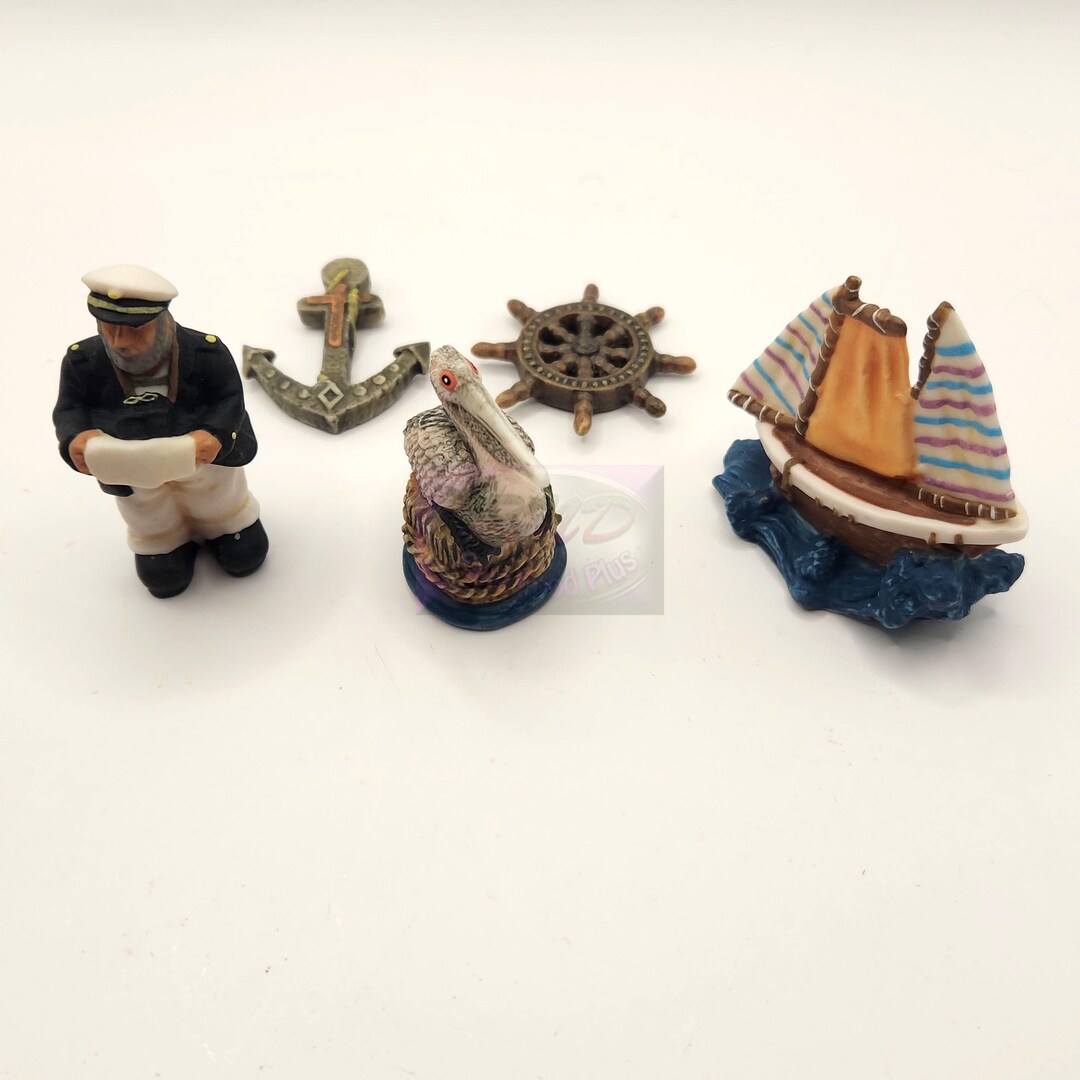 Resin,miniature Life at Sea Collectibles. 5 Pieces. Sail Bota, Captain ...