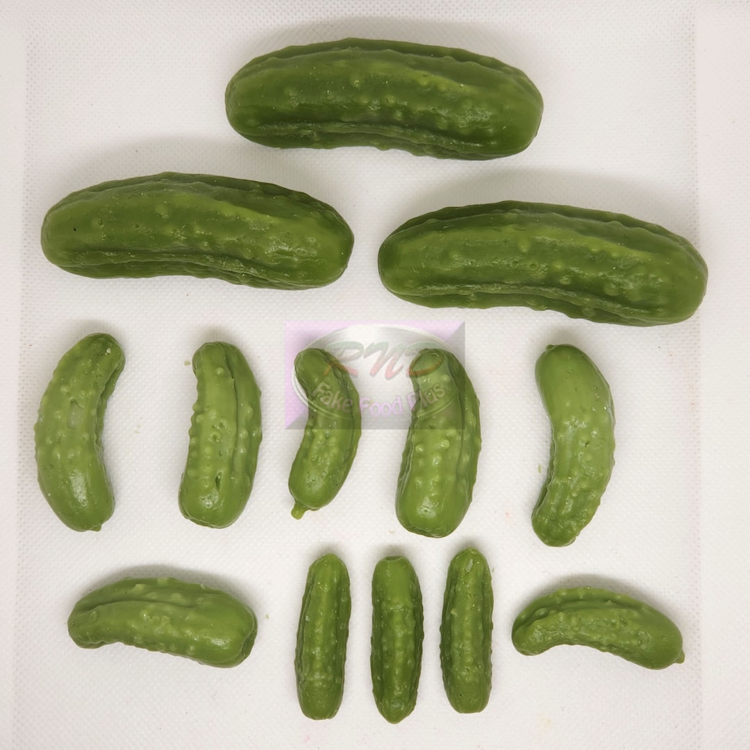 Wax Assorted Pickles (scented), Fake Food, Props, Fake Fruit, 13 Pieces ...