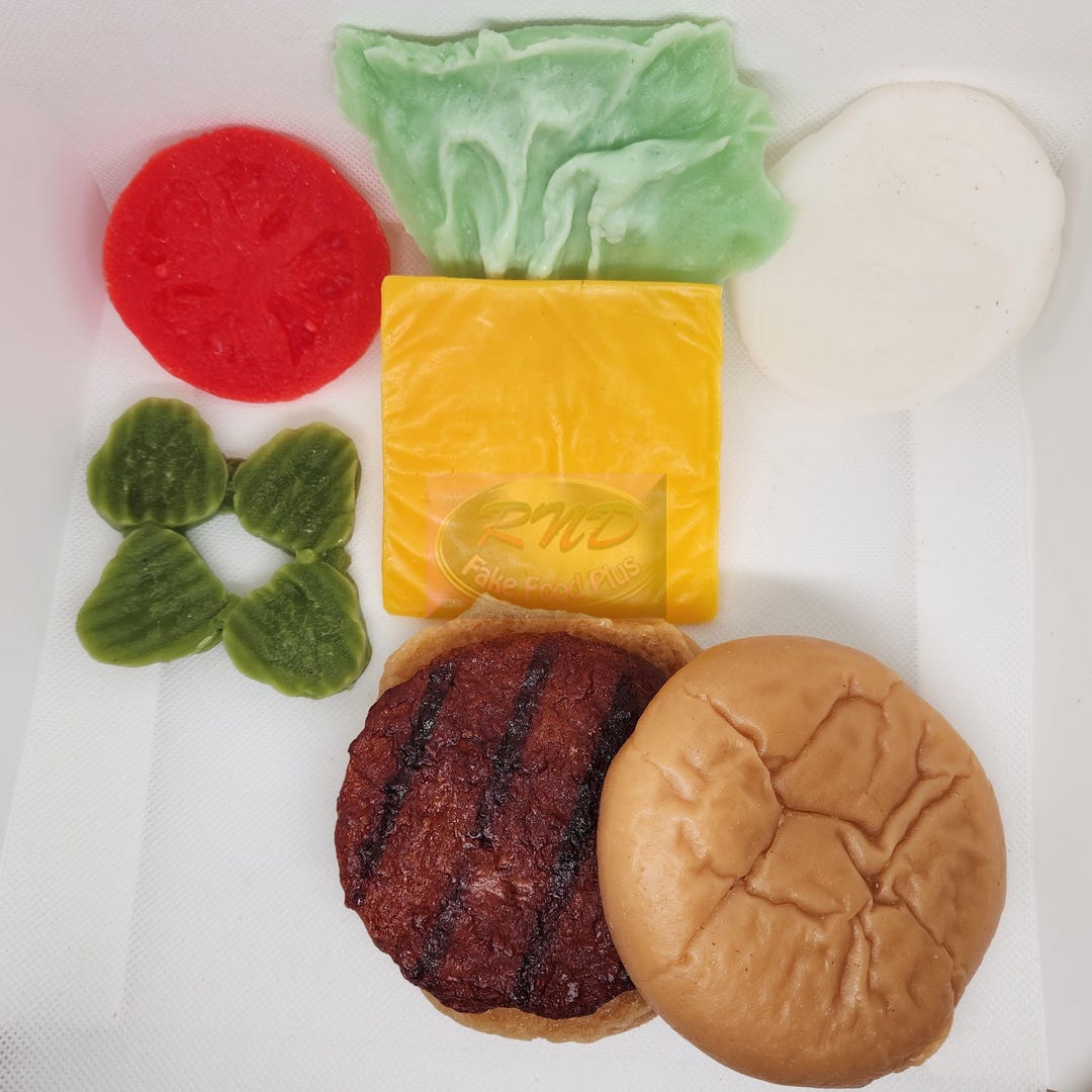 Wax Fake Burger, the Works Burger, Prop, Decor, Theatrical Prop, Movie ...