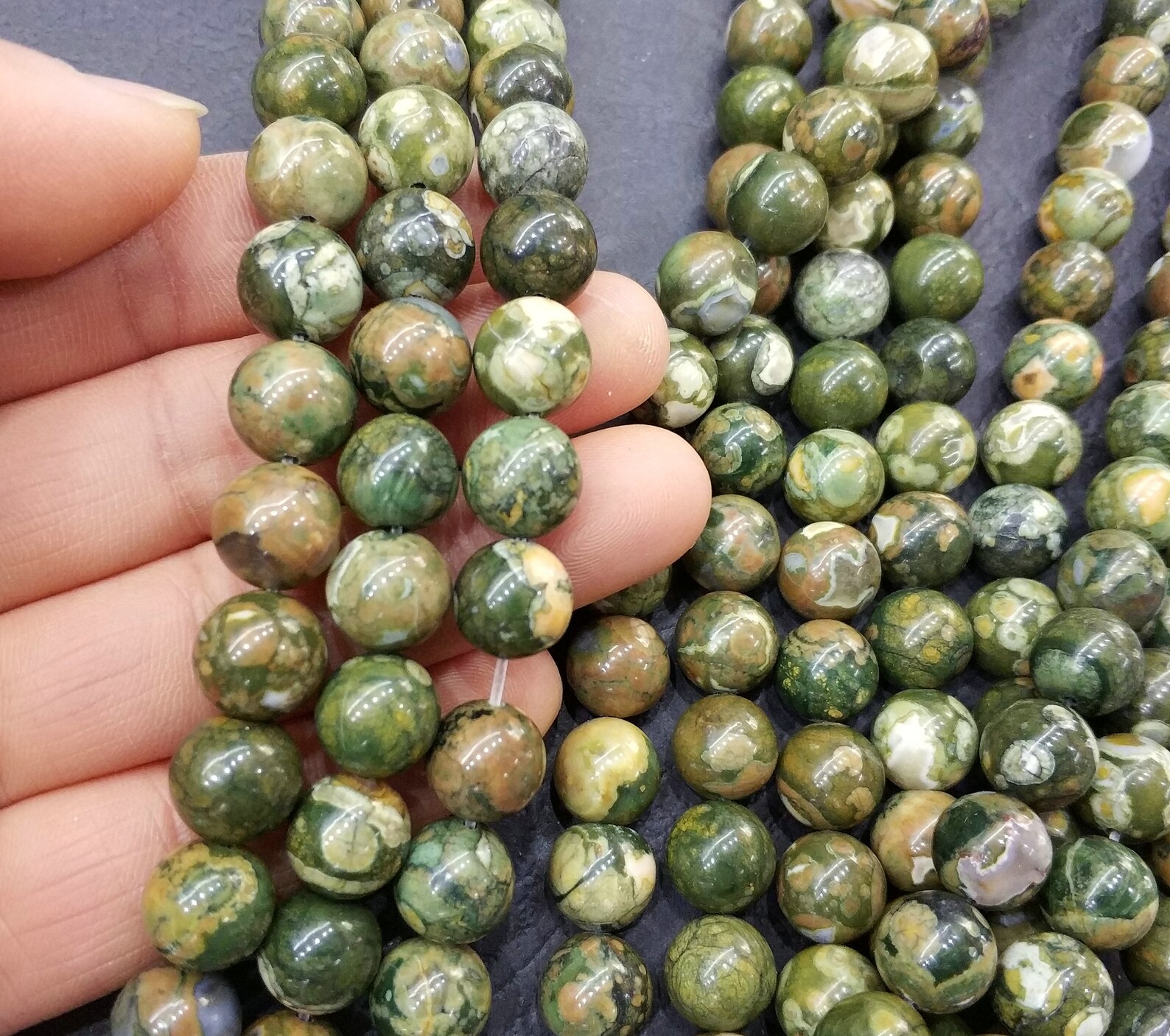 Natural Rhyolite Round Beads4mm6mm8mm10mm12mm Sage Green - Etsy