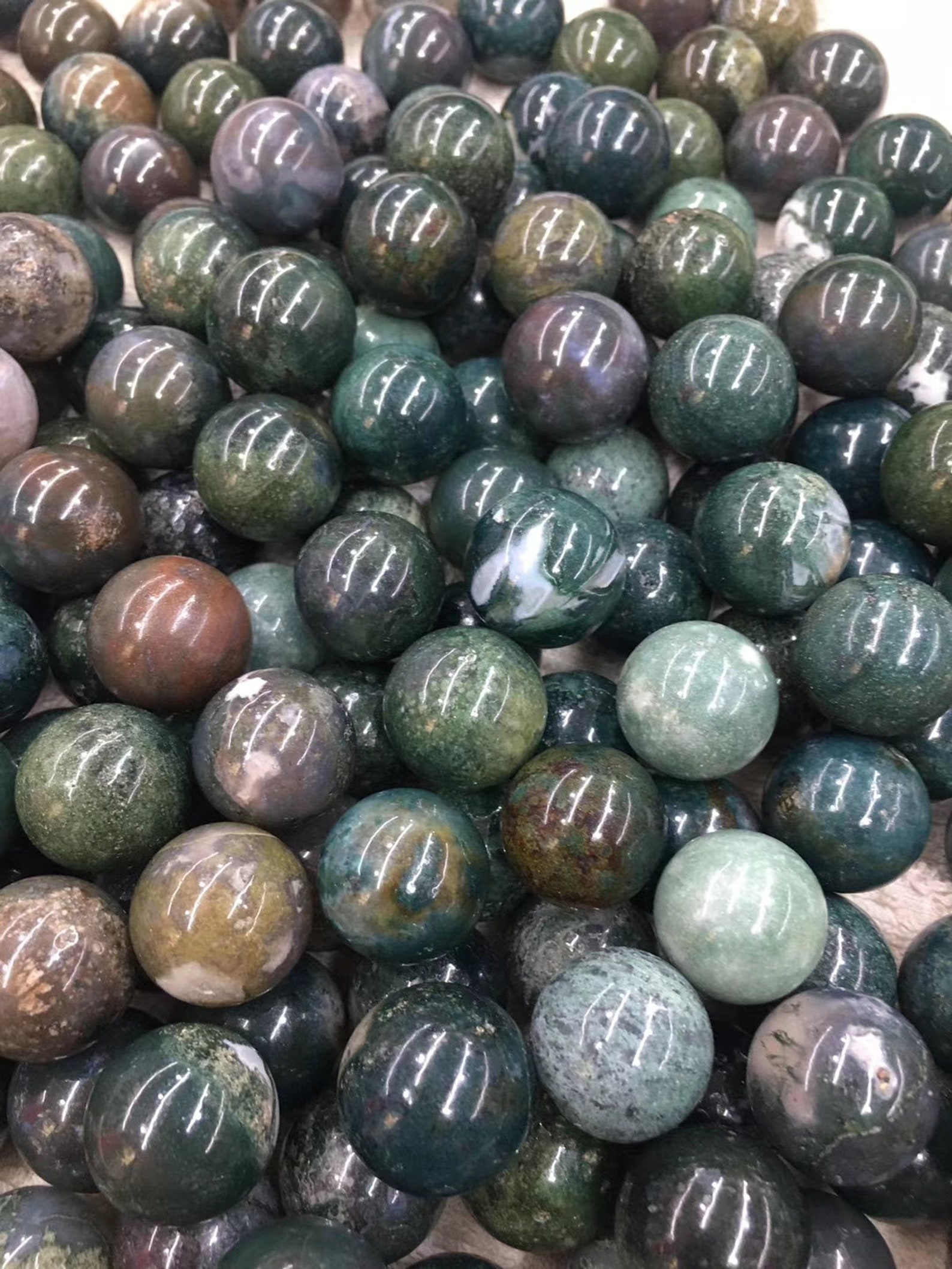 NO HOLE -5pcs 20mm Stone Round Ball,sphere,marble - Tiger Eye,crystal ...