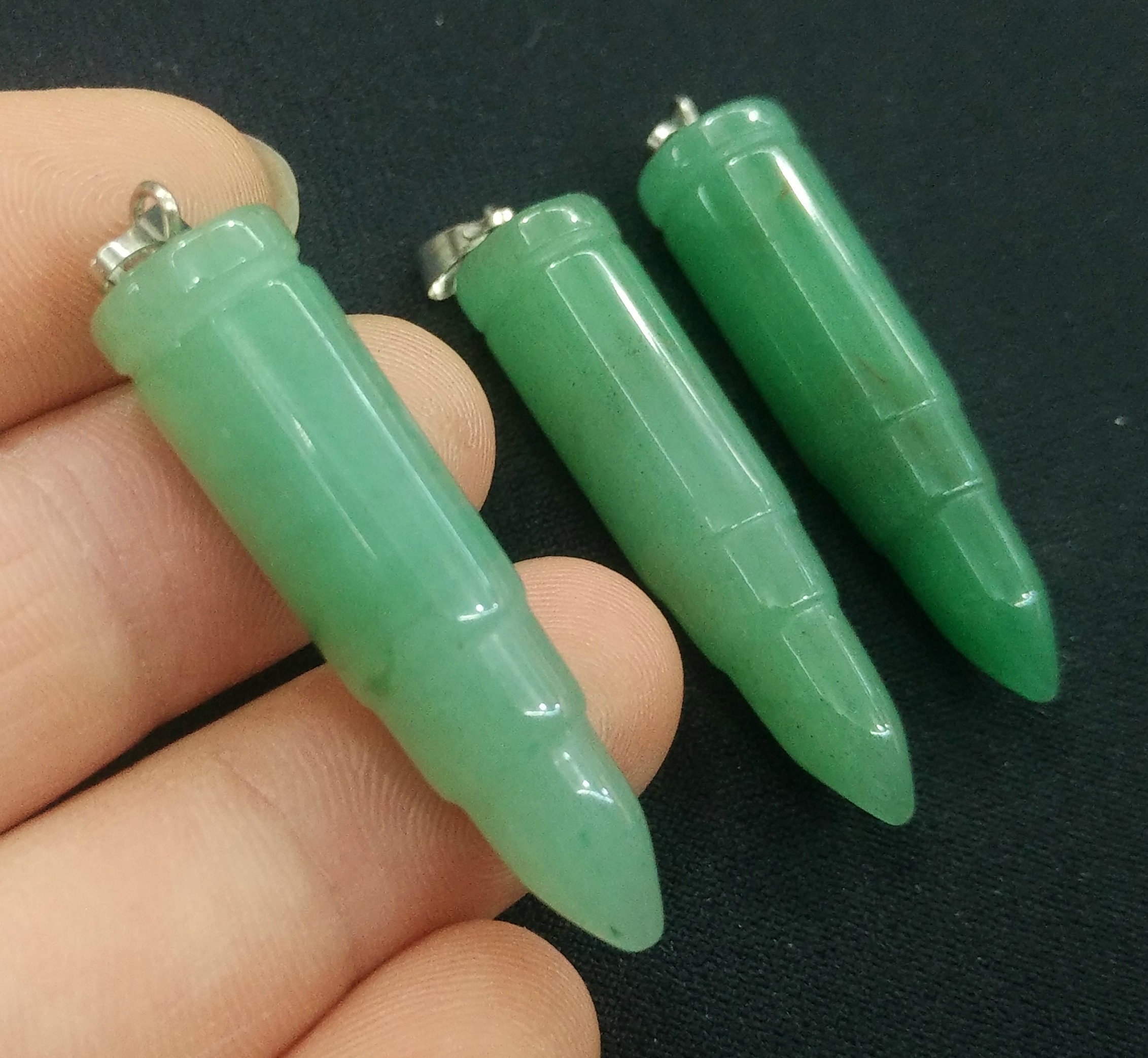 10pcs/lot Stone Bullet Pendant 10x40mm Blue - Etsy