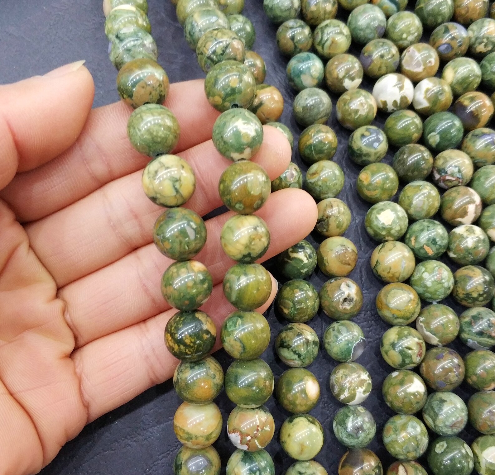 Natural Rhyolite Round Beads4mm6mm8mm10mm12mm Sage Green - Etsy