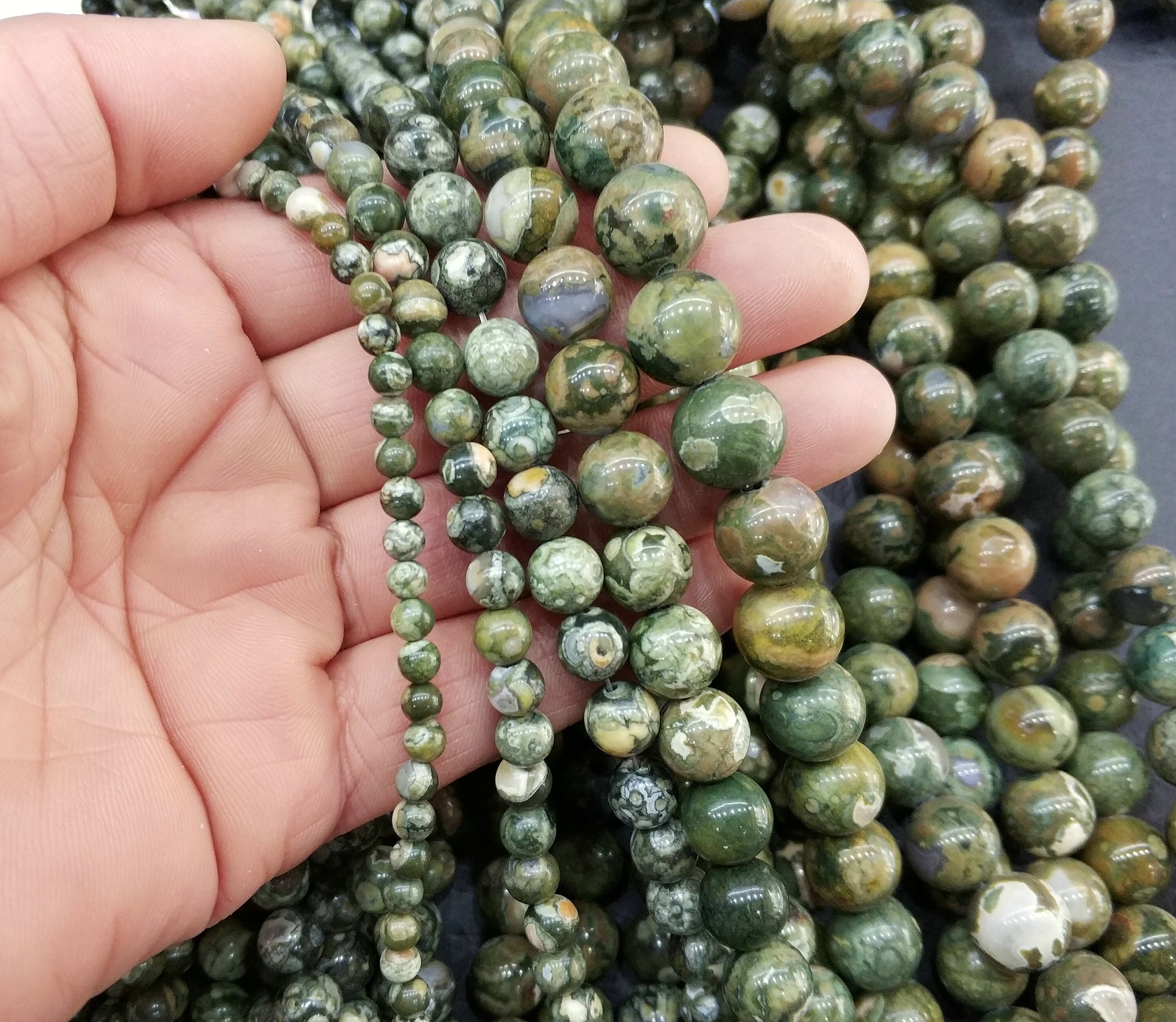 Natural Rhyolite Round Beads4mm6mm8mm10mm12mm Sage Green - Etsy