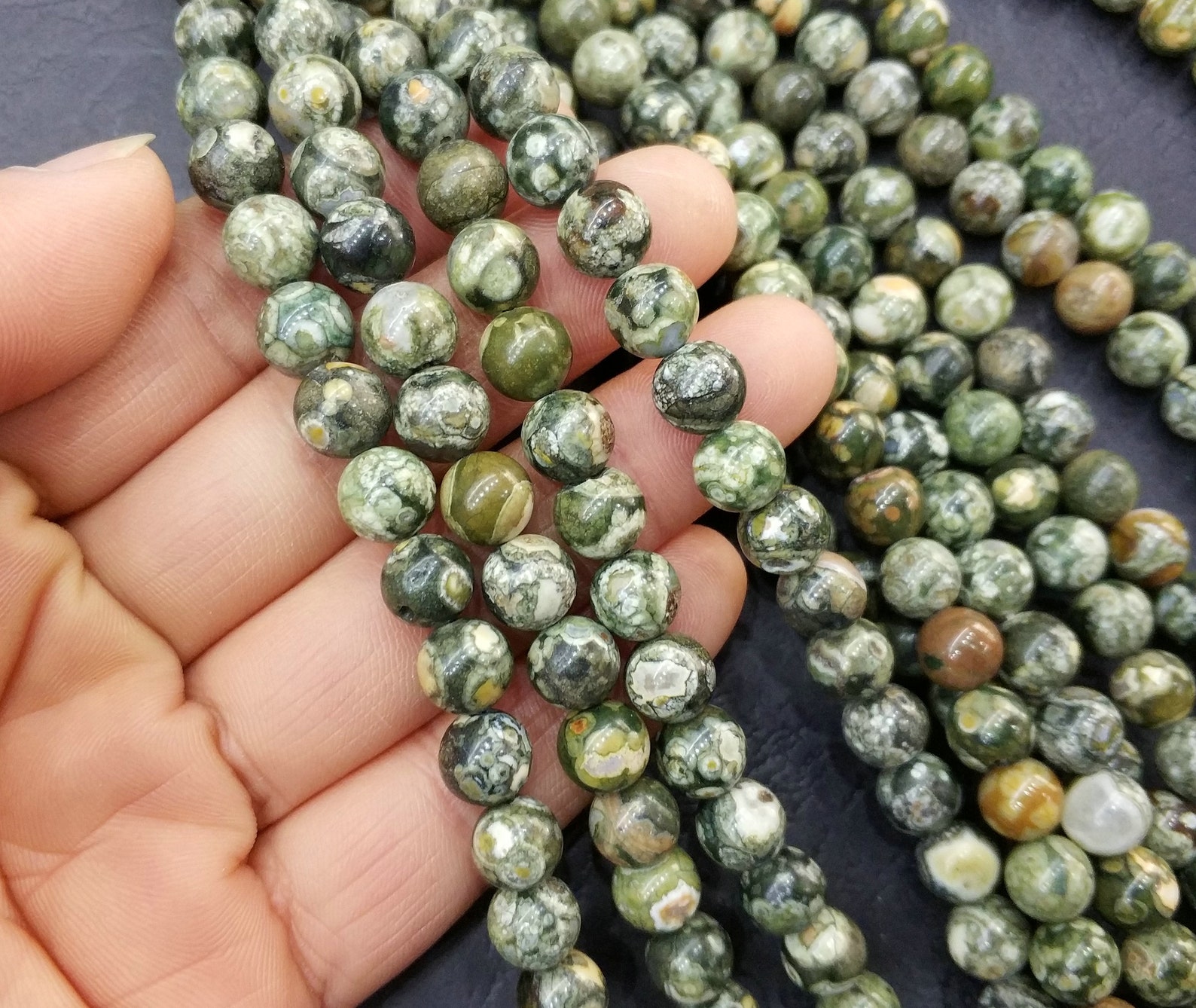 Natural Rhyolite Round Beads4mm6mm8mm10mm12mm Sage Green - Etsy