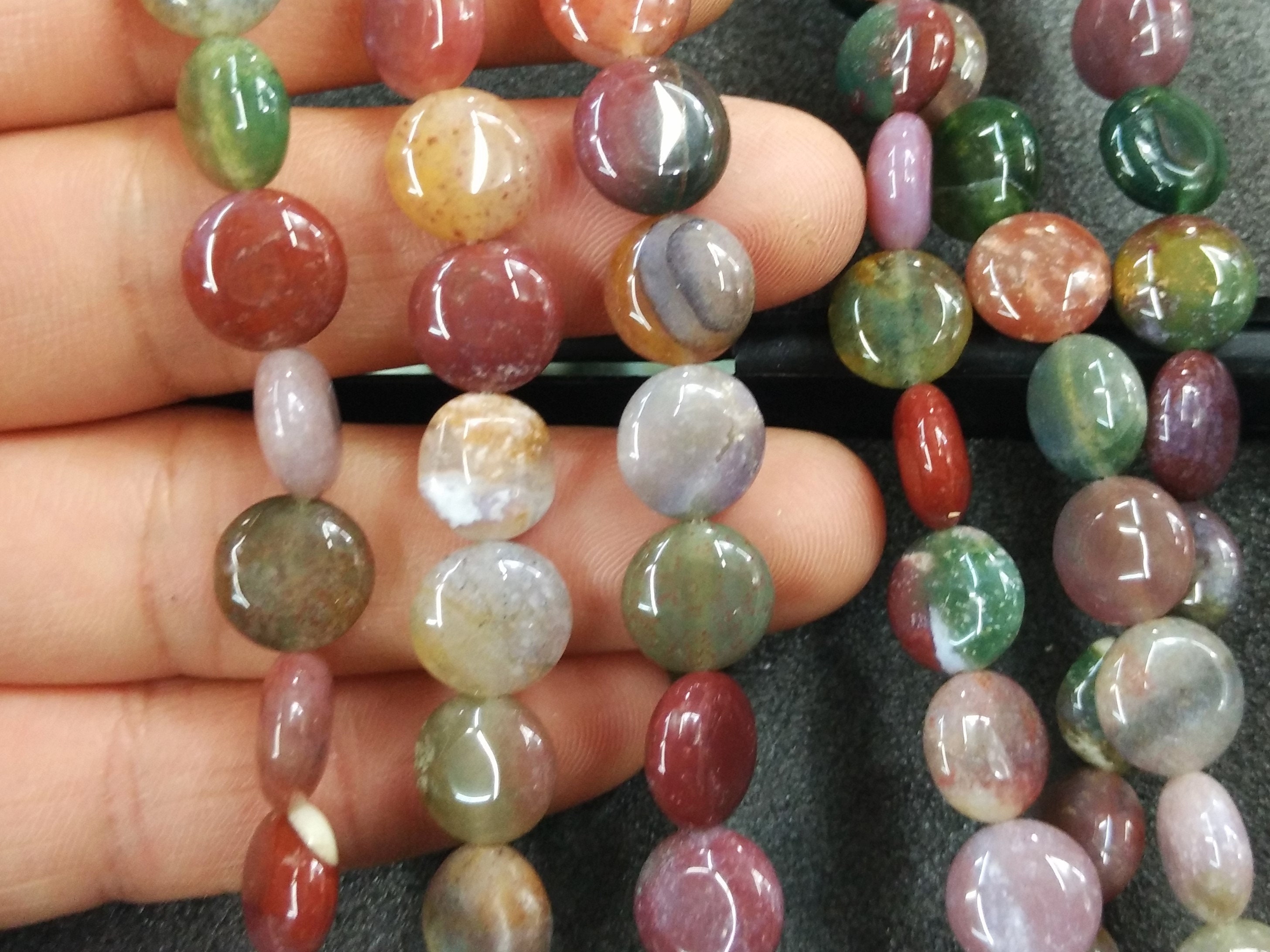 10mm Stone Round Coin BeadsRound Disc beads green | Etsy