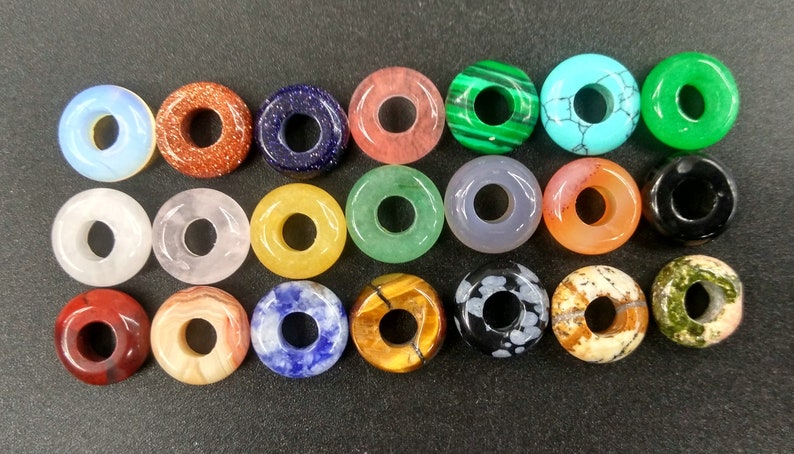 100pcs/lot 4mm Big hole 10mm Donut Ring Beads-opaliteblue | Etsy