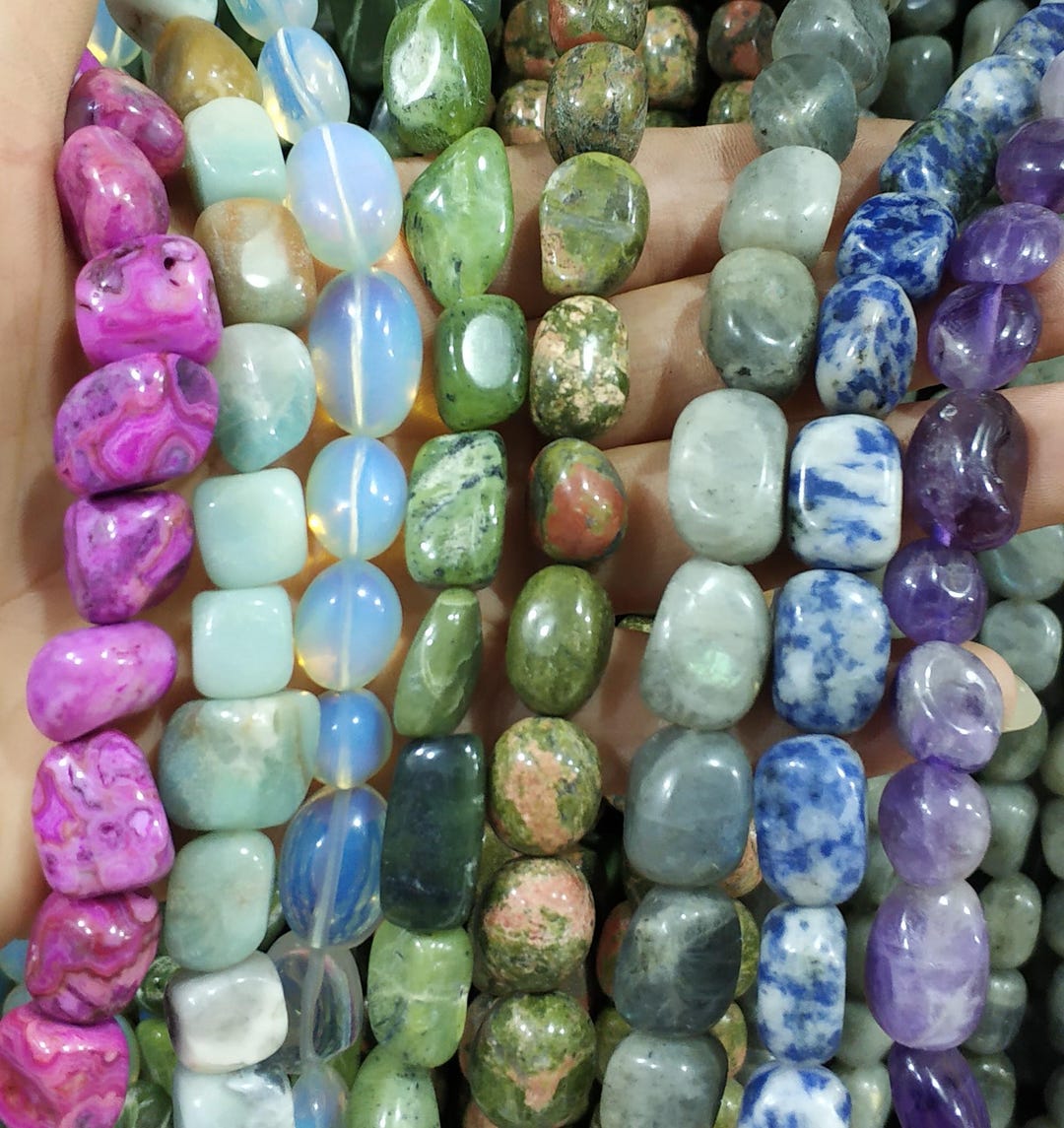 41 Stones 10x12x14mm Stone Nugget Beads,free Form Nugget,sodalite,white ...