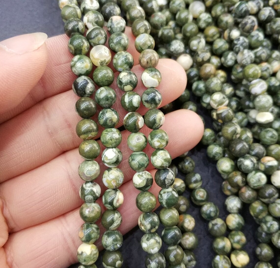 Natural Rhyolite Round Beads4mm6mm8mm10mm12mm Sage Green - Etsy