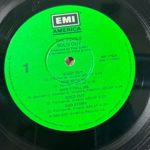 The Fools - Sold Out - Vinyl - US Pressing 1980 - Play Tested and ...