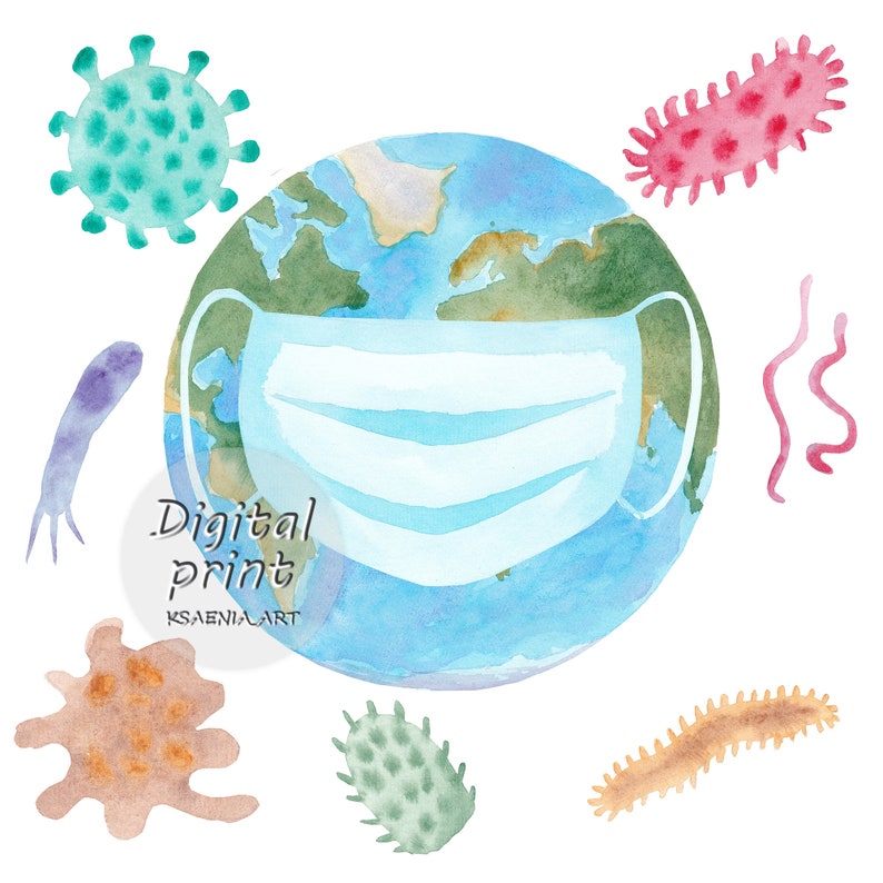 Set of 6 Medical Watercolor Clipart Hand Painted Artwork of | Etsy