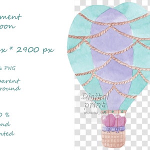 Watercolor Valentine's Day Clipart Pastel Balloons - Etsy