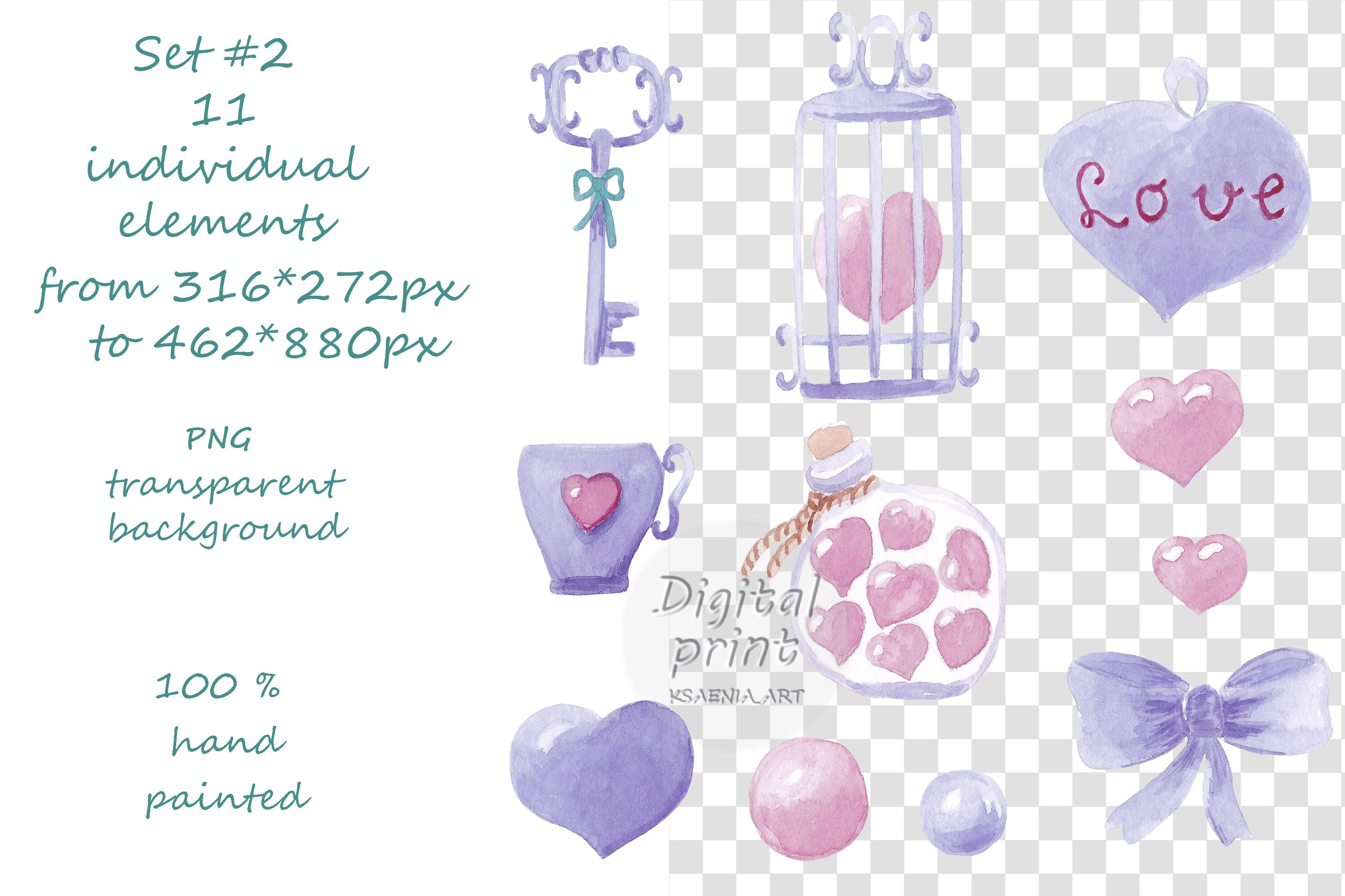 Watercolor Valentine's Day Clipart Pastel Balloons - Etsy