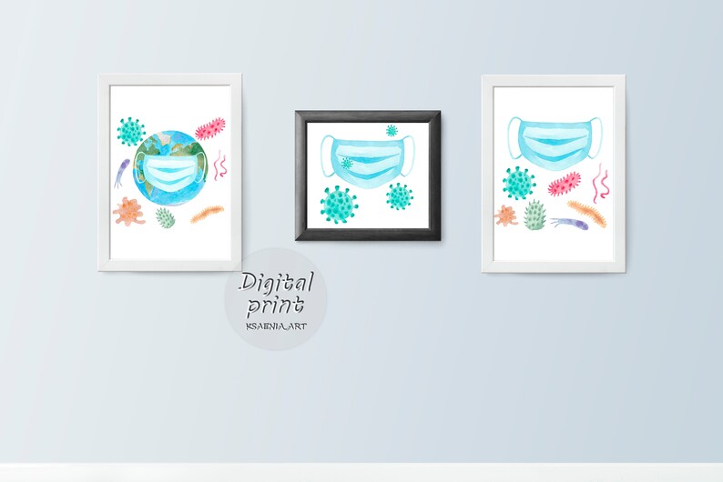 Set of 6 Medical Watercolor Clipart Hand Painted Artwork of | Etsy