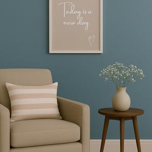 Today is a New Day | Pink Minimalist Wall Art - Digital Download ...