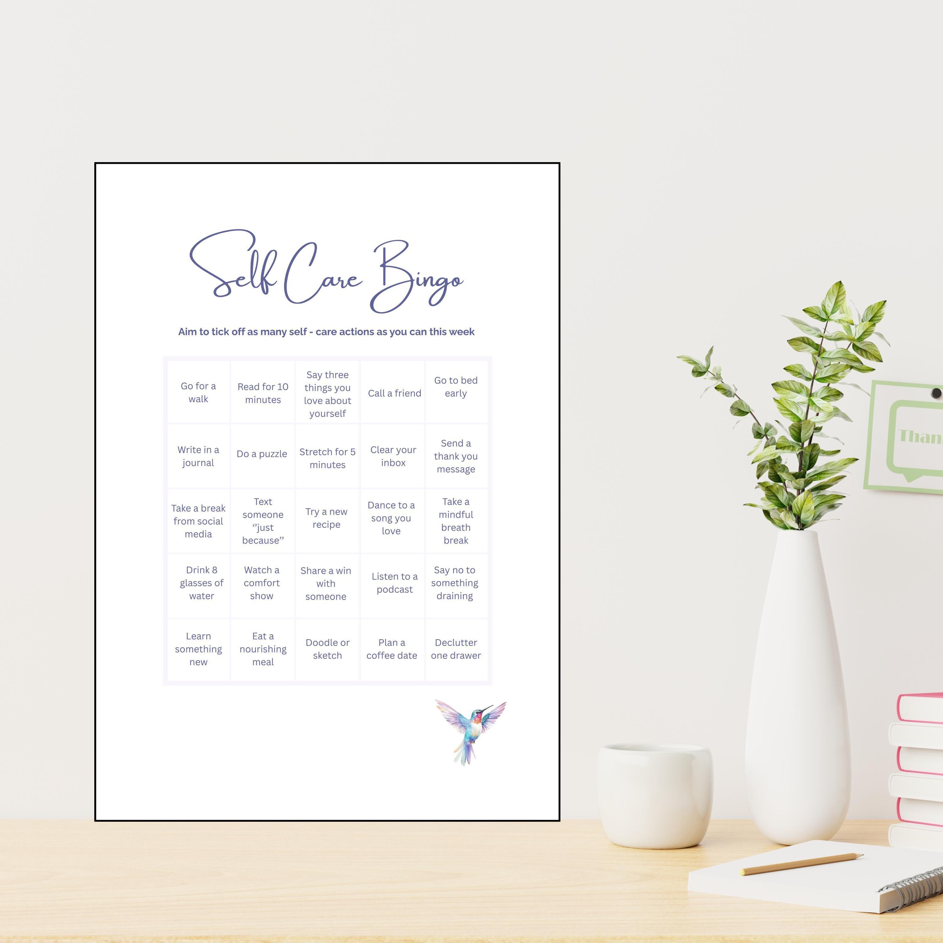 Self-care Bingo Printable: Mental Wellness Challenge (PDF Download A4 ...