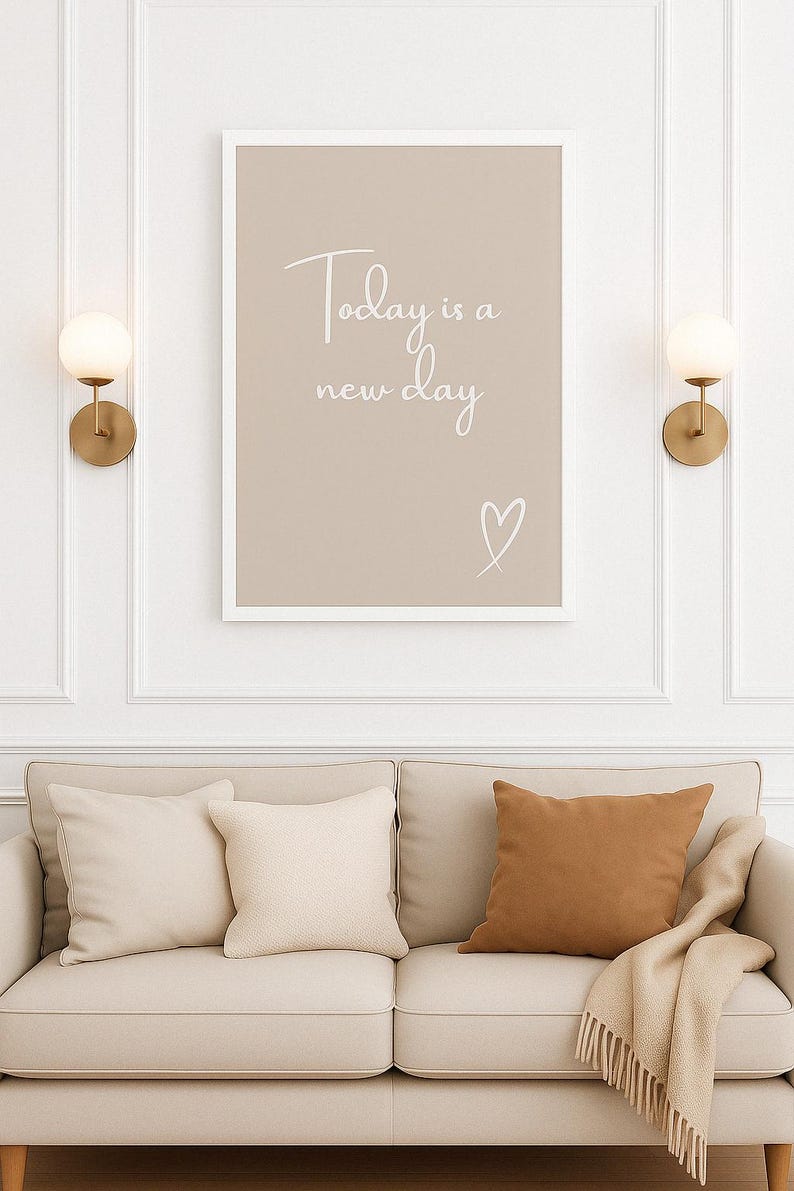Today is a New Day | Pink Minimalist Wall Art - Digital Download ...