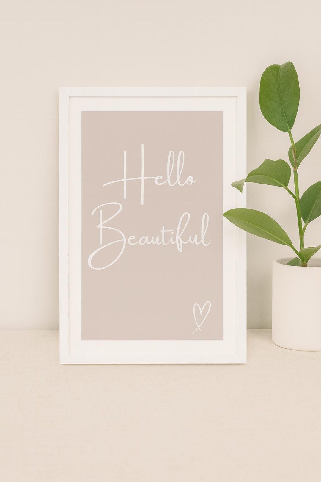 Hello Beautiful Print – Minimalist Quote, Boho Wall Art (digital ...
