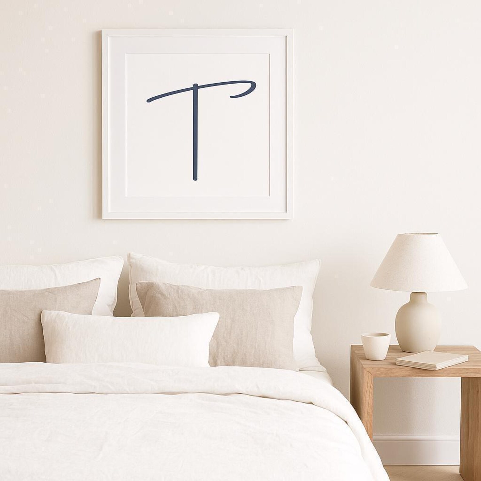 Navy Blue Letter T Printable Poster | Nursery Alphabet Art | Instant ...