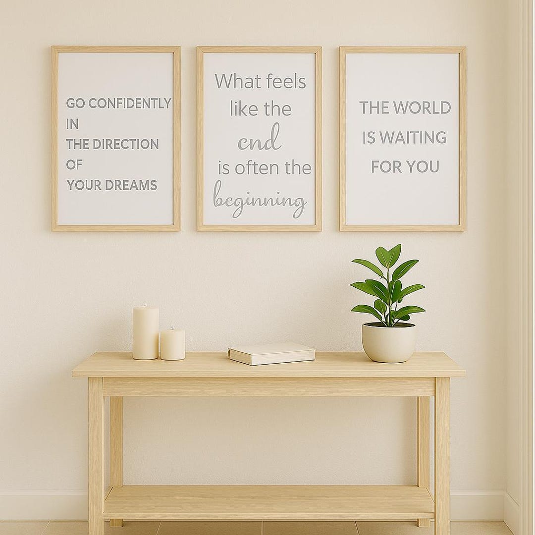 Graduation Wall Art Bundle in Grey | Set of 3 Printable Quotes | Modern ...