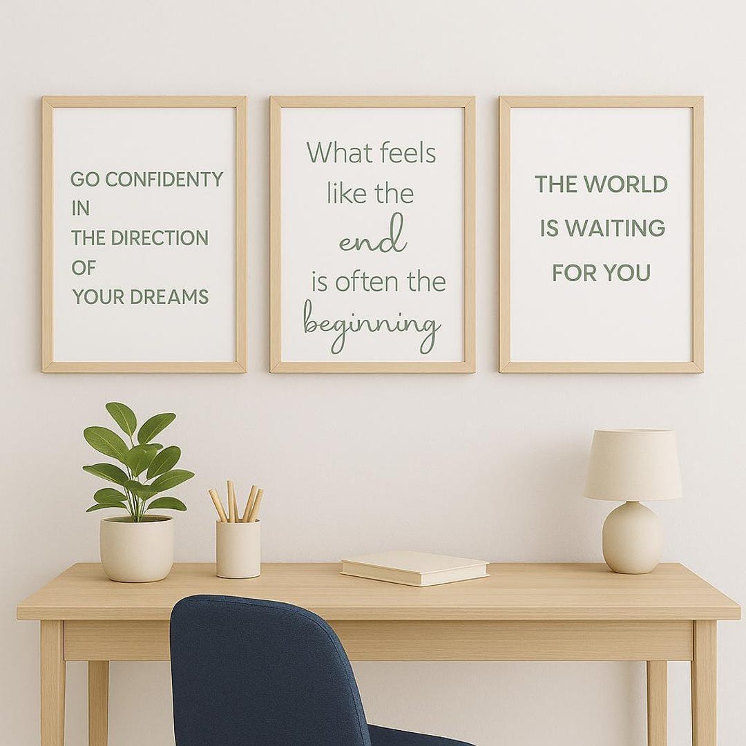 Graduation Wall Art Bundle in Sage Green | Set of 3 Printable Quotes ...