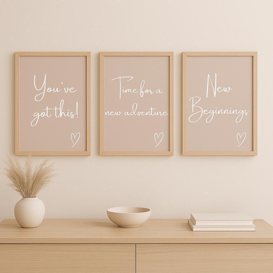 Motivational Quote Print Set of 3: Taupe Wall Art (digital Download) - Etsy