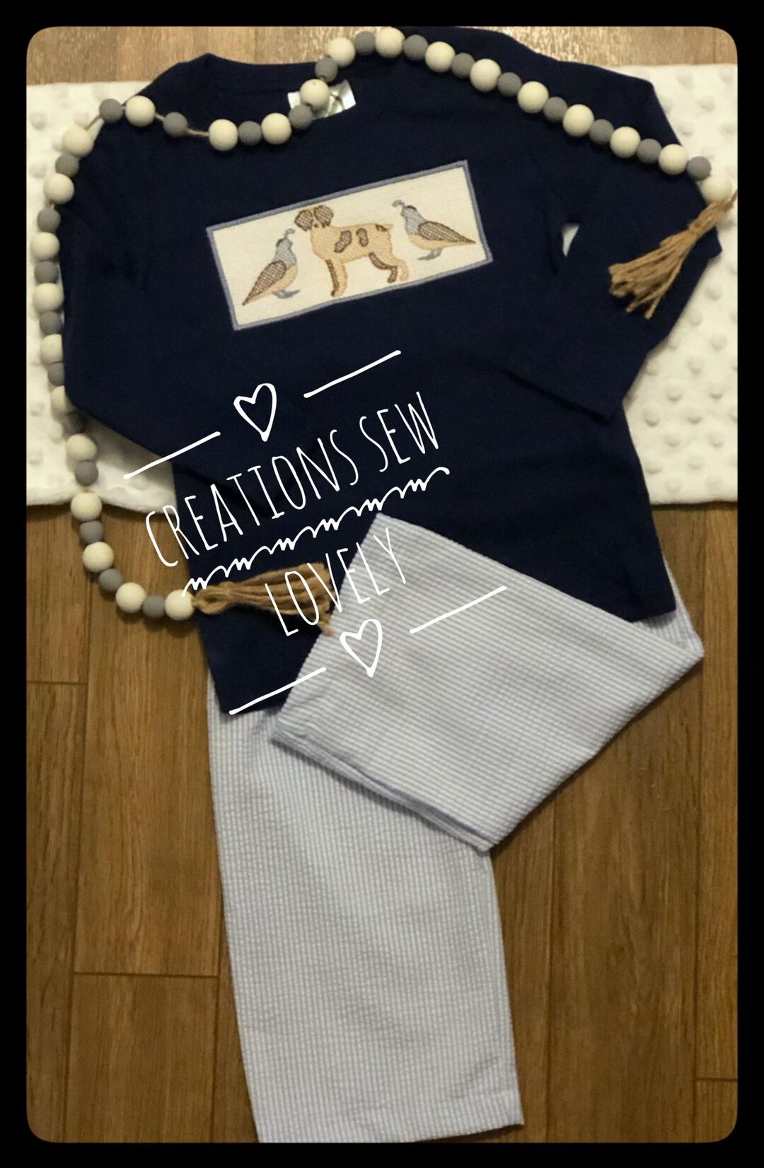 Boys Hunting Dog Applique Shirt With Seersucker Pants - Etsy
