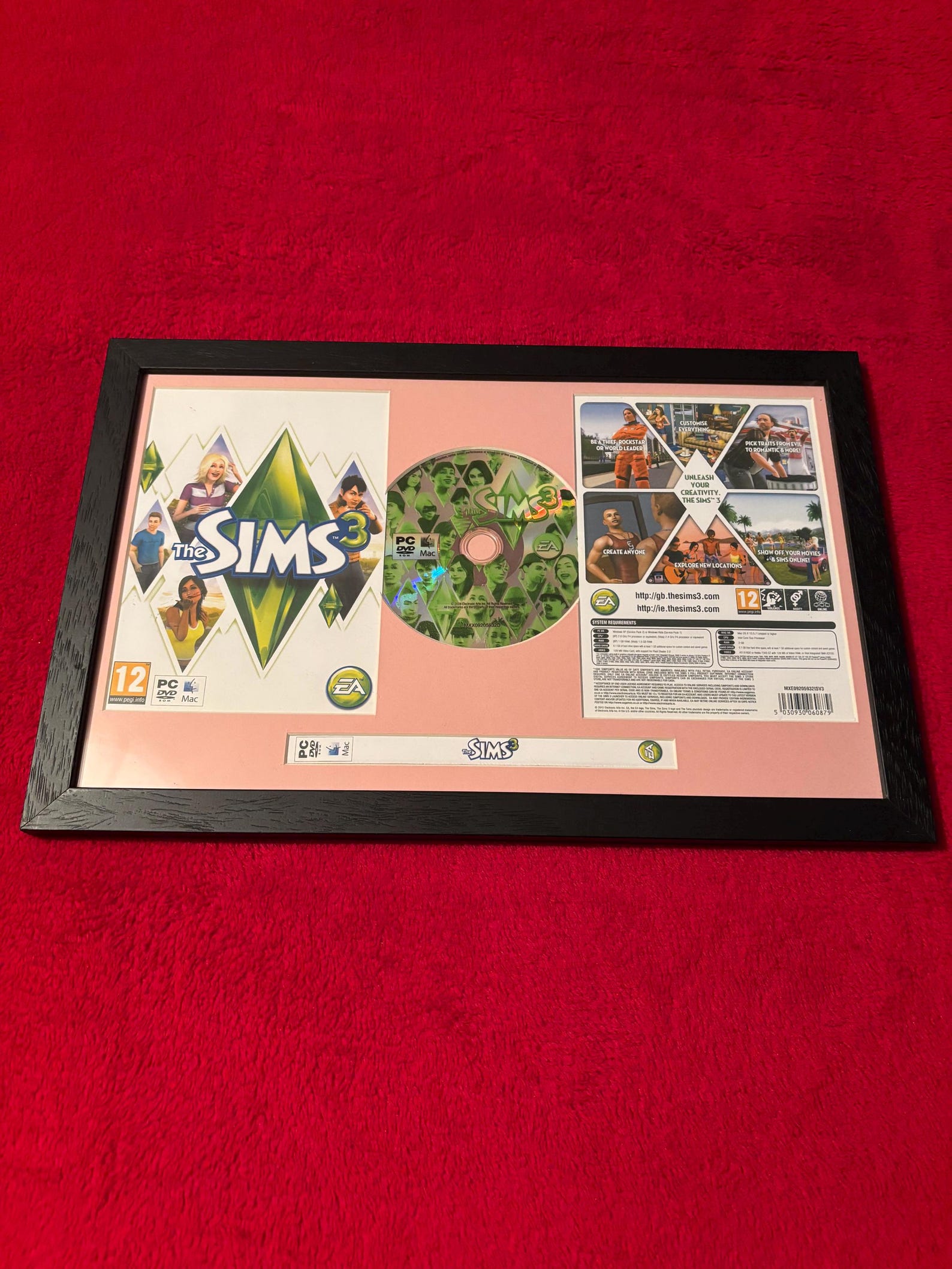 The Sims (PC Game) Framed Front and Back Covers, Disk and Spine. Closed ...