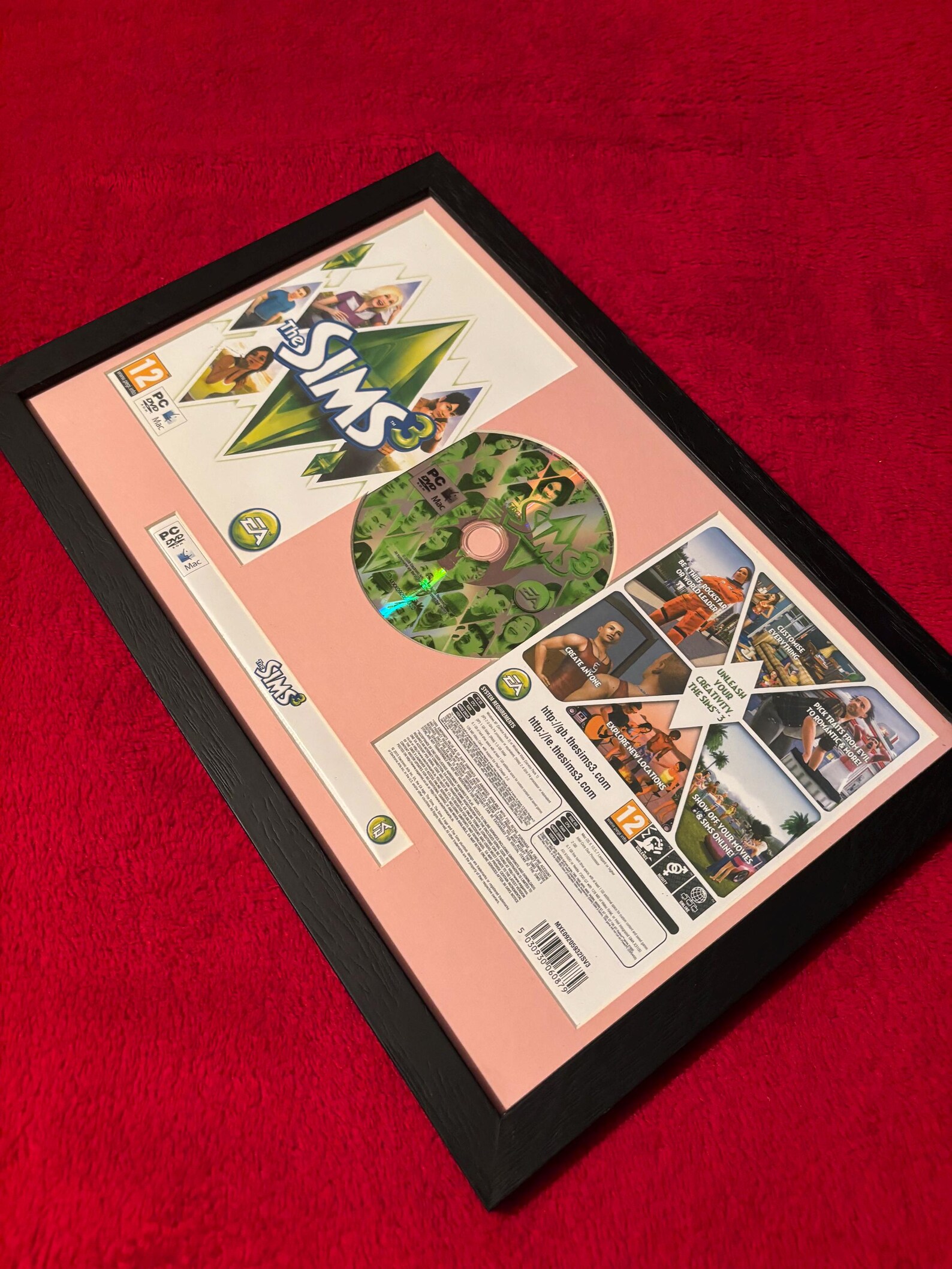 The Sims (PC Game) Framed Front and Back Covers, Disk and Spine. Closed ...