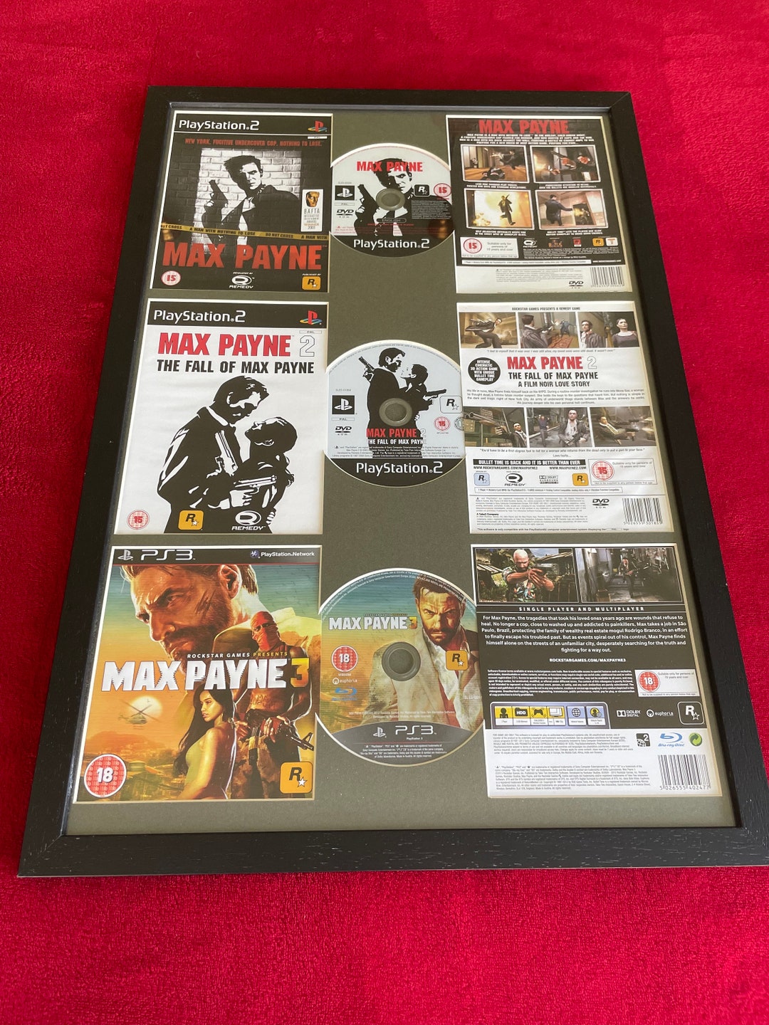 Max Payne Colleciton PS2 + PS3 Collection - Max Payne 1,2 and 3. Framed ...