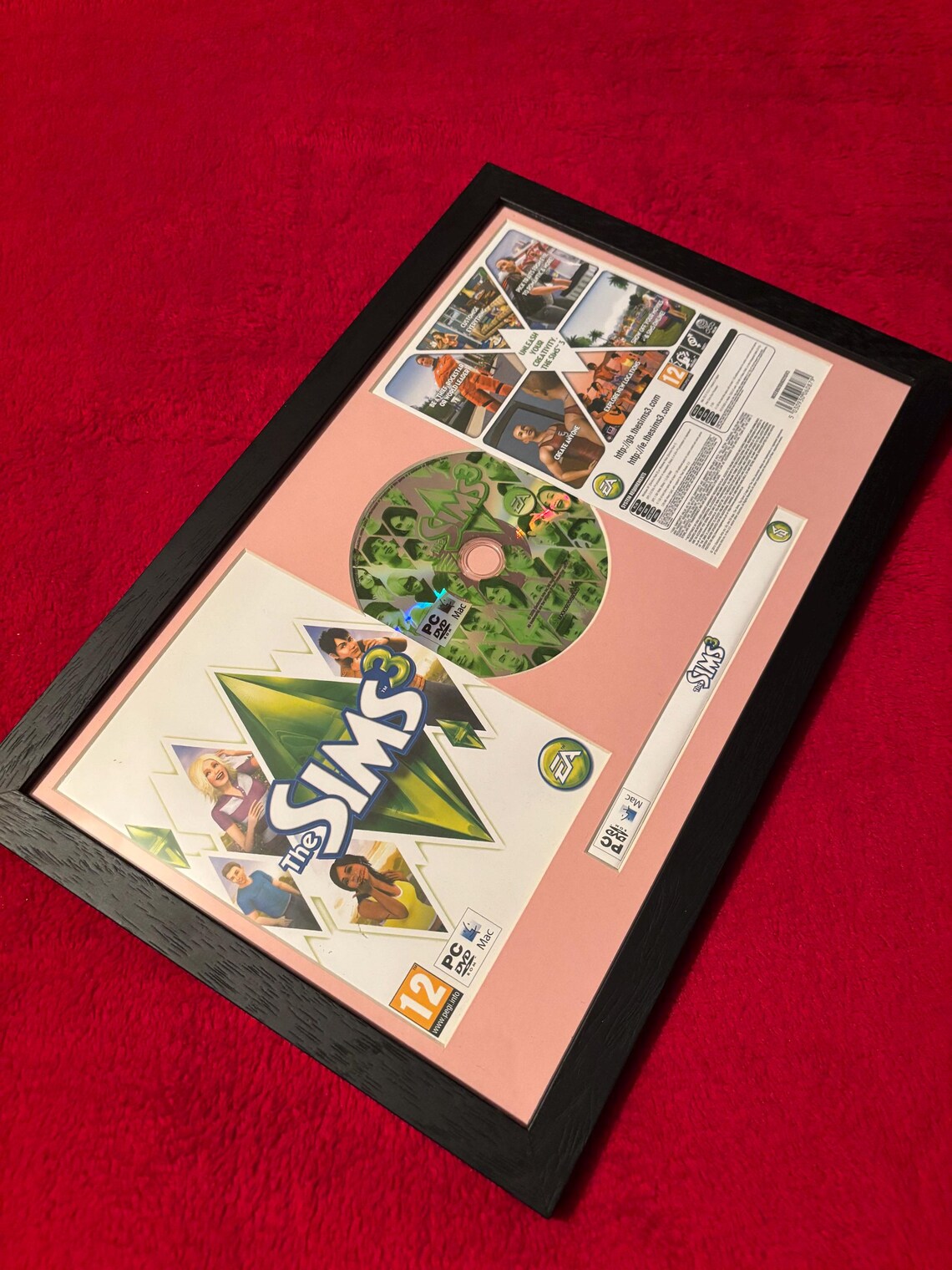 The Sims (PC Game) Framed Front and Back Covers, Disk and Spine. Closed ...
