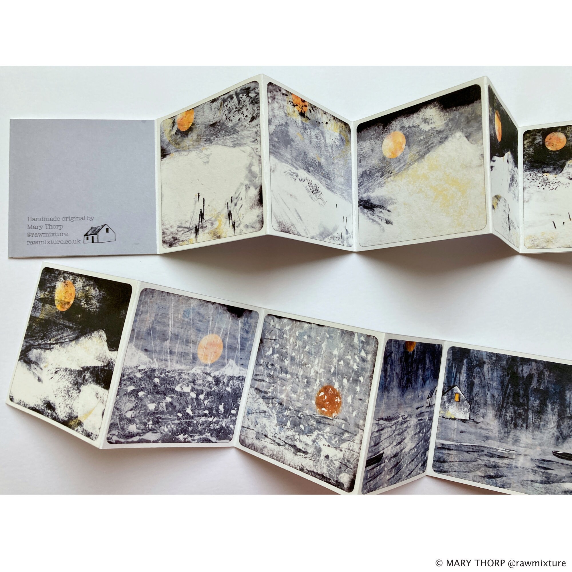 Handmade Artist's Book: Journey North, Small Concertina of Winter ...