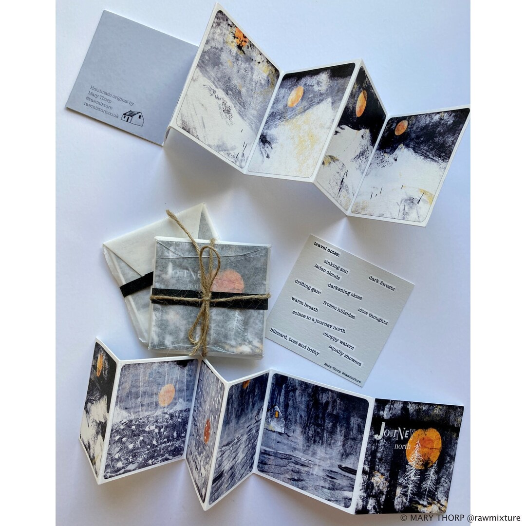 Handmade Artist's Book: Journey North, Small Concertina of Winter ...
