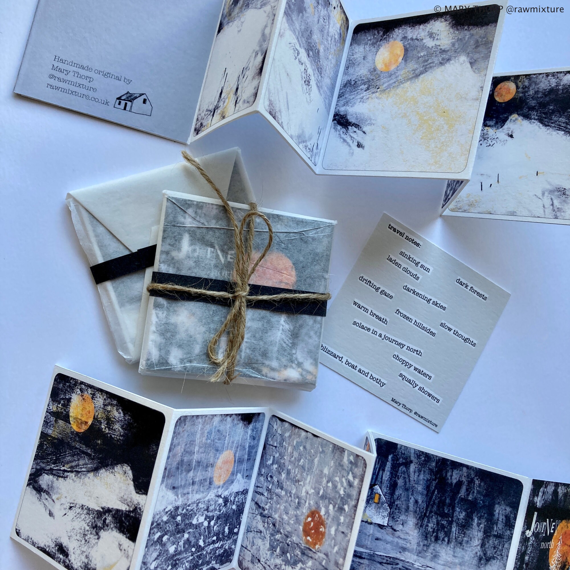 Handmade Artist's Book: Journey North, Small Concertina of Winter ...